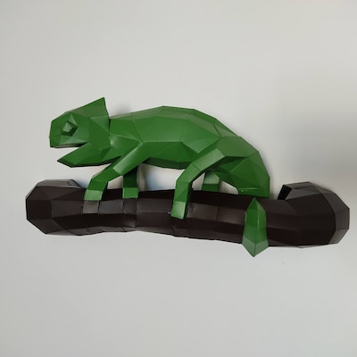 Chameleon DIY Digital Papercraft Model PDF Template 3d Sculpture - Etsy