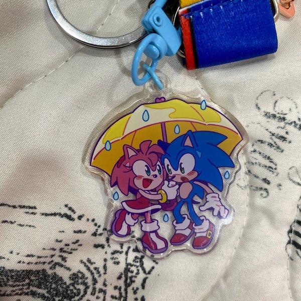 Sonic/shadow & Sonic/amy Keychains - Etsy