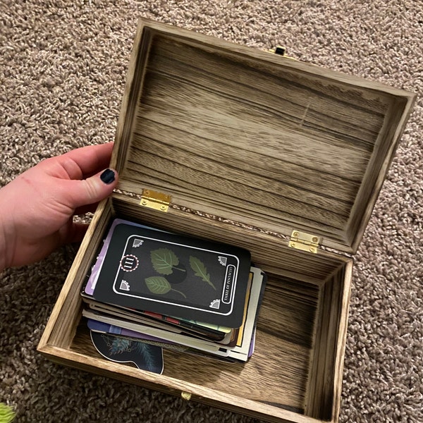 Moon Phase Wood Box, Tarot or Oracle Card Box, Crystal Box, Jewelry Box ...