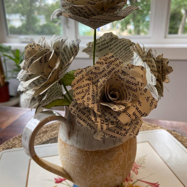 First Anniversary Paper Roses, Wedding Vow Roses, Personalized Fancy ...