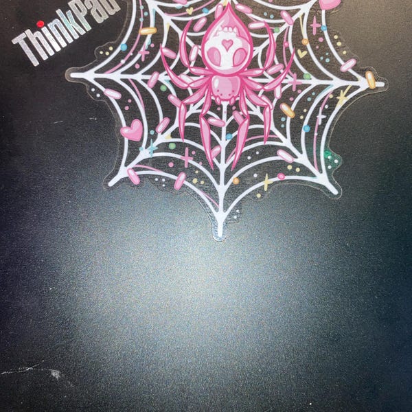 Sprinkle Spider Sticker - Kawaii Art - Pink Arachnid - Spooky and Cute ...