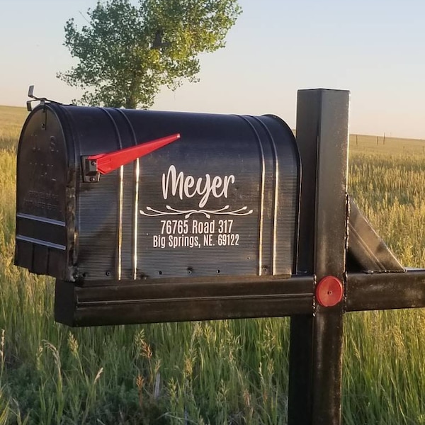 Personalized Mailbox Name Decal - Last Name Mailbox Sticker - Custom ...