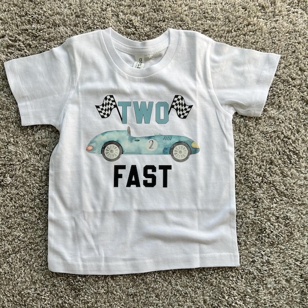 Two Fast Race Car Shirt, Racecar Birthday Shirt, Birthday Boy Shirt ...