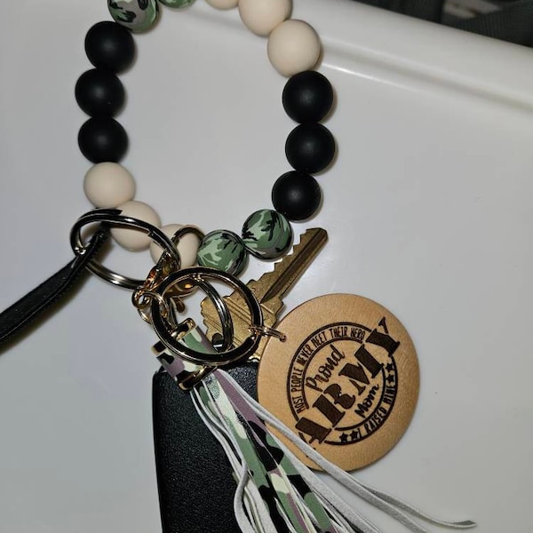Army\navy/air Force/marines Bracelet Wristlet Keychain. Military Mom ...