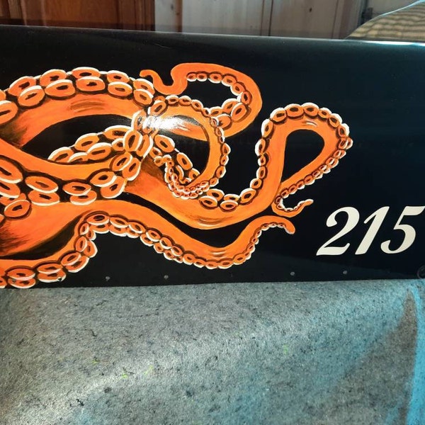 Custom Hand Painted Octopus Mailbox With House Number - Etsy