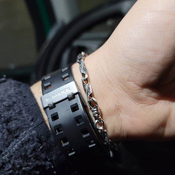 Silver Byzantine Man Chains, Handmade Unique Chain Bracelets, Men's 925 ...