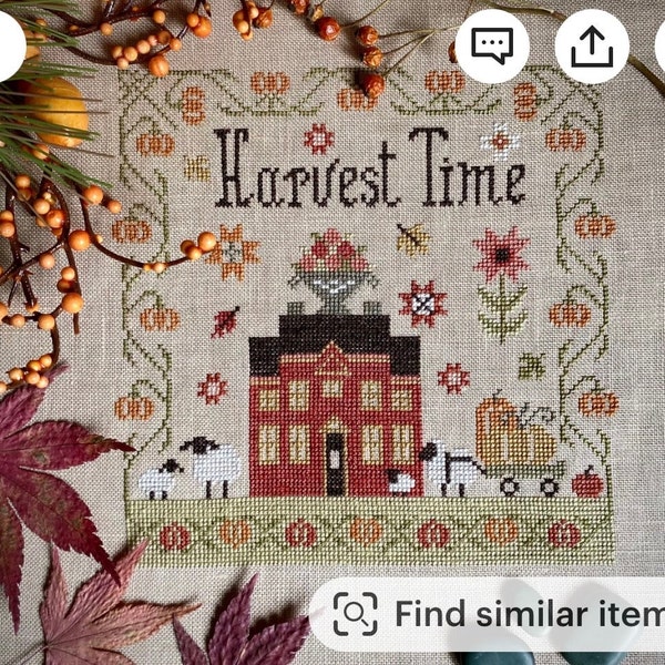 Harvest Time Sampler Cross Stitch Pattern, Easy Counted Cross Stitch ...