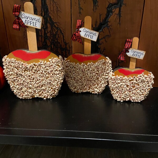 Faux Caramel Apple Tier Tray Decor, Apple Shelf Sitter, Fall Tier Tray ...