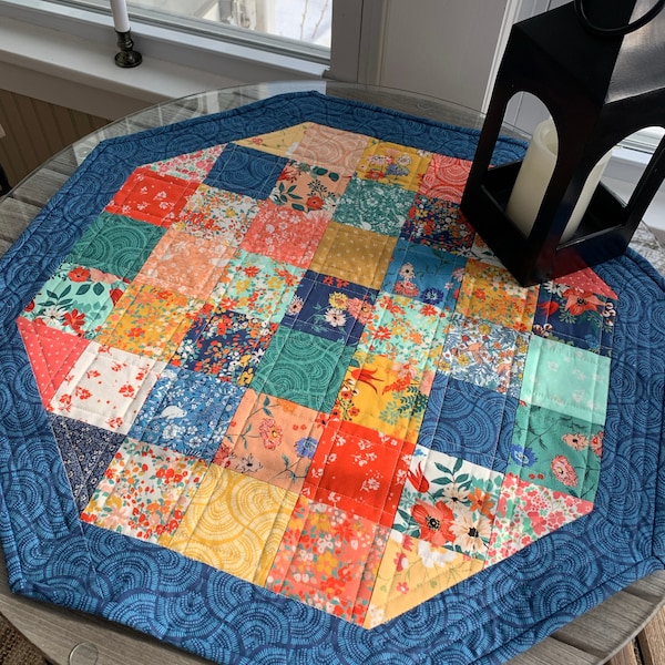 Octagon Patchwork Table Topper PDF Pattern: Beginner Quilt (digital ...