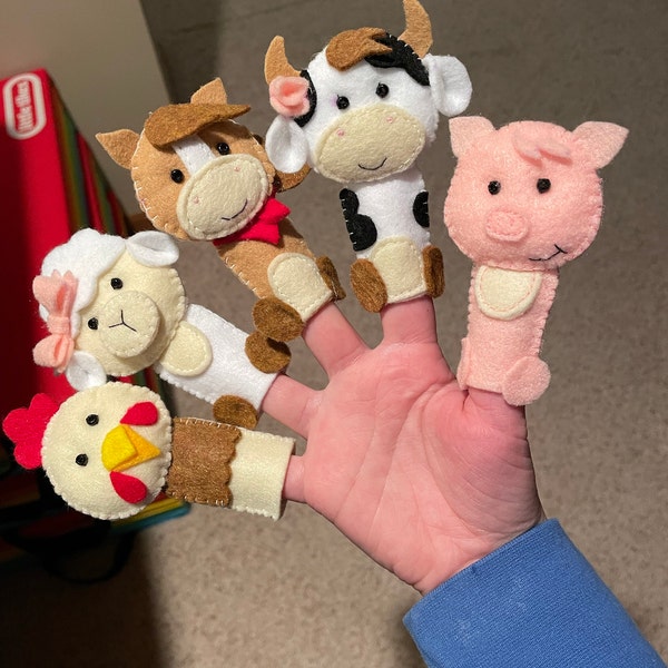 PDF Felt Farm Animals Sewing PATTERN & Tutorial - Fingerpuppets, Horse ...