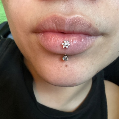 20G 18G Dangle Heart Nose Ring/cartilage Hoop Earrings/minimalist ...