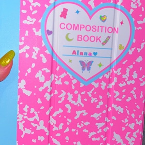 Composition Book Pastel Pink and Blue iPad Case Notebook Cute Kawaii ...