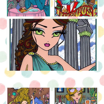 PDF DIGITAL Whimsy Girls Through the Decades Coloring Book Hannah Lynn ...