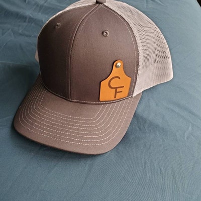 YOUR BRAND Leather Ear Tag Trucker Hat Personalized With Your Unique ...