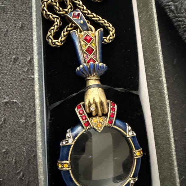 Art Deco Magnifying Glass Necklace: Renaissance Revival Lorgnette ...