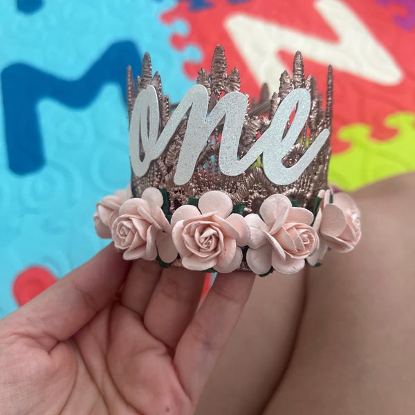 Fairy First Birthday Tiara Butterfly 1st Birthday Lace Crown Toddler ...