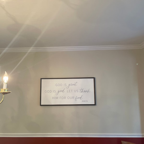Dining Room Wall Decor | God is Great and God is Good Sign | Sign for ...