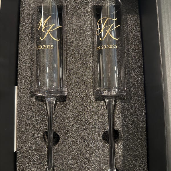 TOP SELLER - Custom Modern Toasting Flutes With Gift Box Option ...