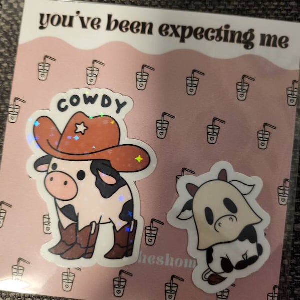 Cowdy Holographic Sticker, Western Rodeo Themed Water Resistant Decal ...