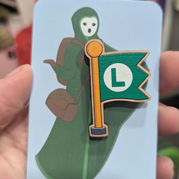 Wario Checkpoint Flag Pin - Super Mario Bros Checkpoint Collection - Etsy