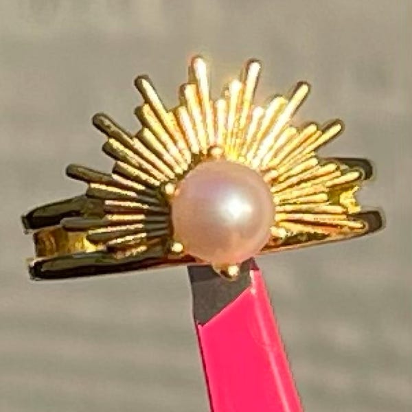 Silver Ring 5mm Round Blank Bezel Antique Sun Rays Base Mounting Gold ...