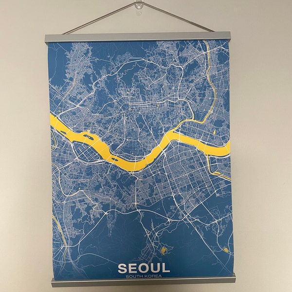 SEOUL South Korea Map Poster Color Hometown City Print Modern Home ...
