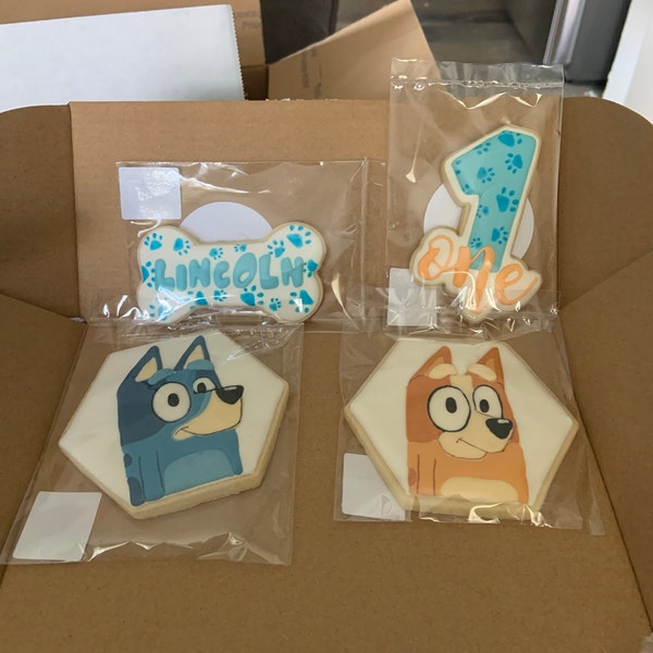 Bluey Sugar Cookies, Birthday Cookies, Royal Icing Cookeis - Etsy