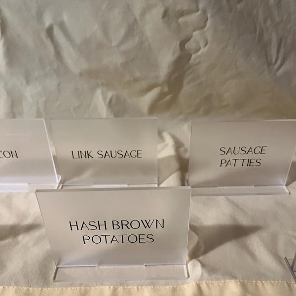 Buffet Table Signs, Catering, Acrylic Signs, Event Planning, Buffet ...