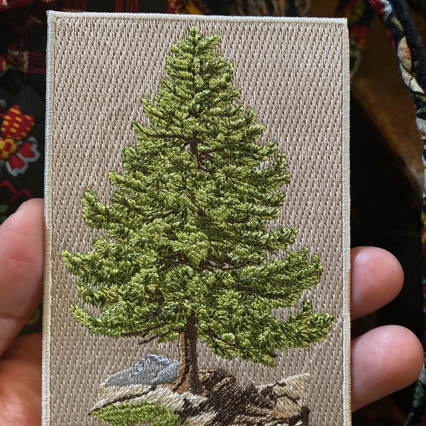 Pine Tree and Cone Patch Embroidered Nature Patch - Etsy