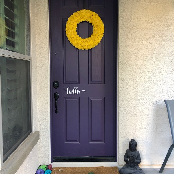 Hello Door Decal Front Door Greeting, Hello Sticker, Welcome to Our ...