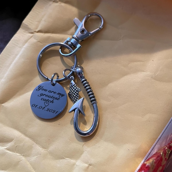 Fishing Hook Keychain,custom Keychain,personalized Fishing Keychain ...