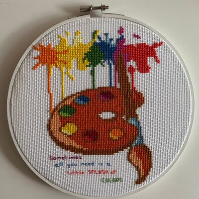 Painting Palette Cross Stitch Pattern, Paint Cross Stitch Pattern ...