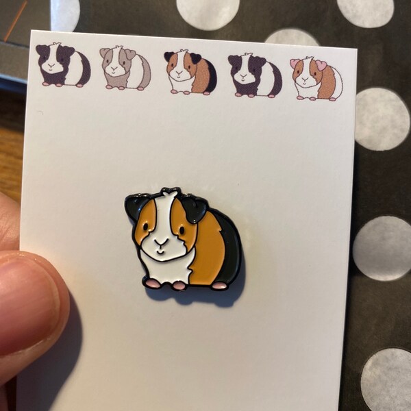 Mini Pig Enamel Pins, Black Soft Enamel Badge, Guinea Pig Enamel Brooch ...