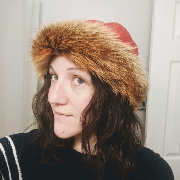 Early Medieval Birka Viking Woollen Hat With Linen Lining and Red Fox ...