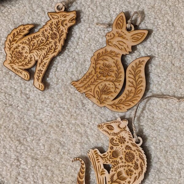 Scandinavian Folk Art Cryptid Ornament Set- Mothman- Bigfoot- Nessie ...