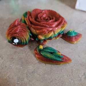 Articulated Rose Turtle, Cute 3D Printed Turtle Toy, Custom Turtle ...