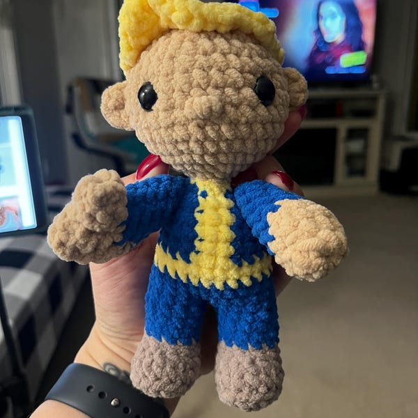 Vault Boy Crochet Pattern: Amigurumi Shelter Figure & Cola Bottle (PDF ...