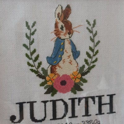 Beatrix Potter Birth Sampler Cross Stitch Pattern Peter Rabbit Wreath ...