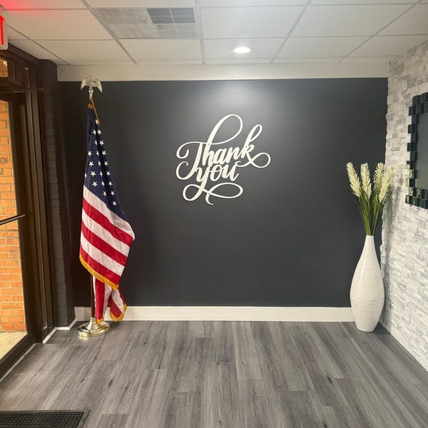 Thank You Metal Sign, Laser Cut Thank You Heart Metal Wall Art, Modern ...