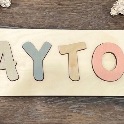 WOODEN NAME PUZZLE 010101 Personalized Name Puzzle Full Color Letter ...