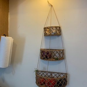 Three Tier Hanging Baskets, Kitchen Baskets, Set of 3 Hanging Baskets ...