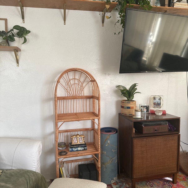 Wicker Shelf, Boho Shelf, Rack Bookshelf Storage, Shelf Plant, Shelf ...