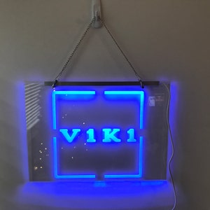 Custom Wall Hanging LED Sign With Engraved Acrylic Panel for Streamers ...