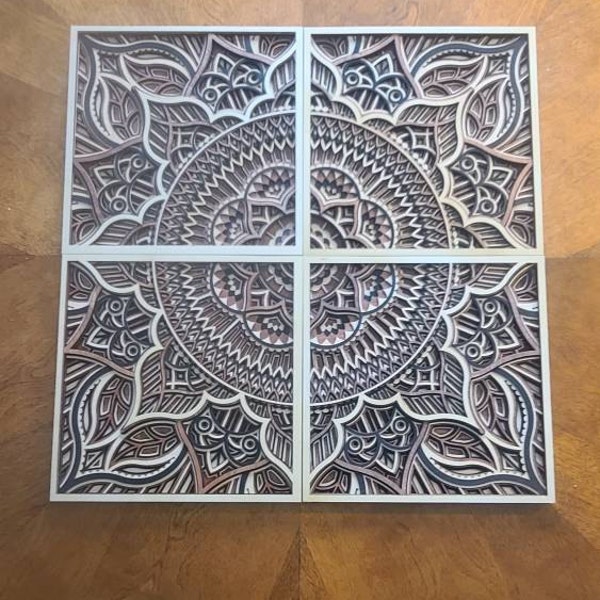 Laser Cut Mandala SVG DXF, 3D Layer Mandala Template, Flower Mandala ...