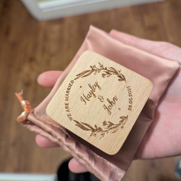Wooden Ring Box With Custom Name, Personalized Engagement Ring Box ...