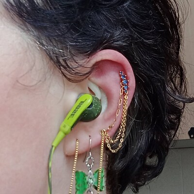 Star Conch Ear Piercing, Conch Piercing, Conch Hoop Earring, Gold ...