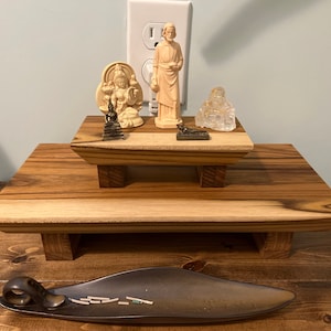 Altar Table, 2 Set, 2 Tier Altar Table, Crystal Shelf, Small Space ...