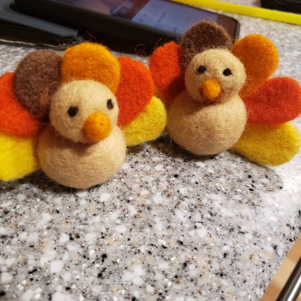 Felt Turkey | Felted Turkey | Felt Shapes | Thanksgiving Felt Shapes - Etsy