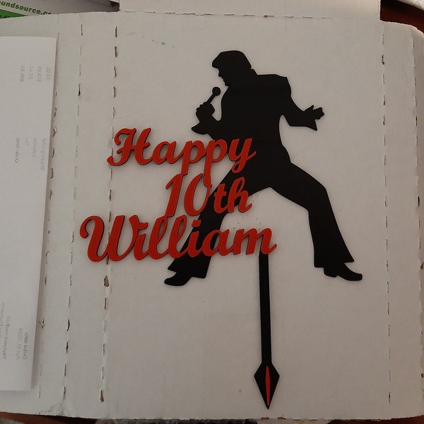 Elvis Personalized Custom Cake Topper - Etsy