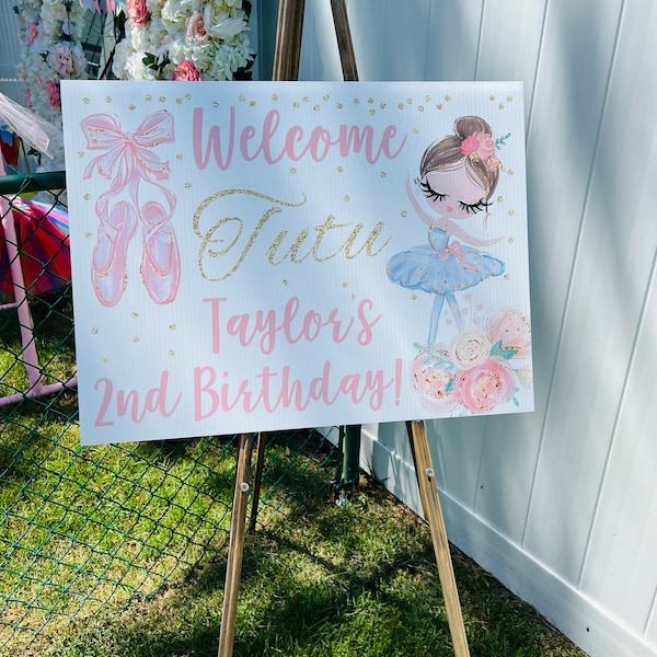 Ballerina Birthday Welcome Tutu Sign, Ballerina Welcome Sign, Ballerina ...
